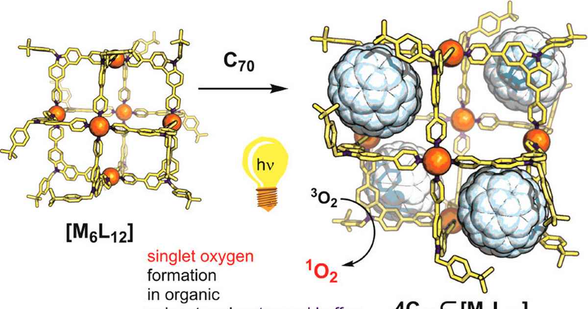 Fullerene binding metal-ligand nanospheres as vehicles for singlet ...