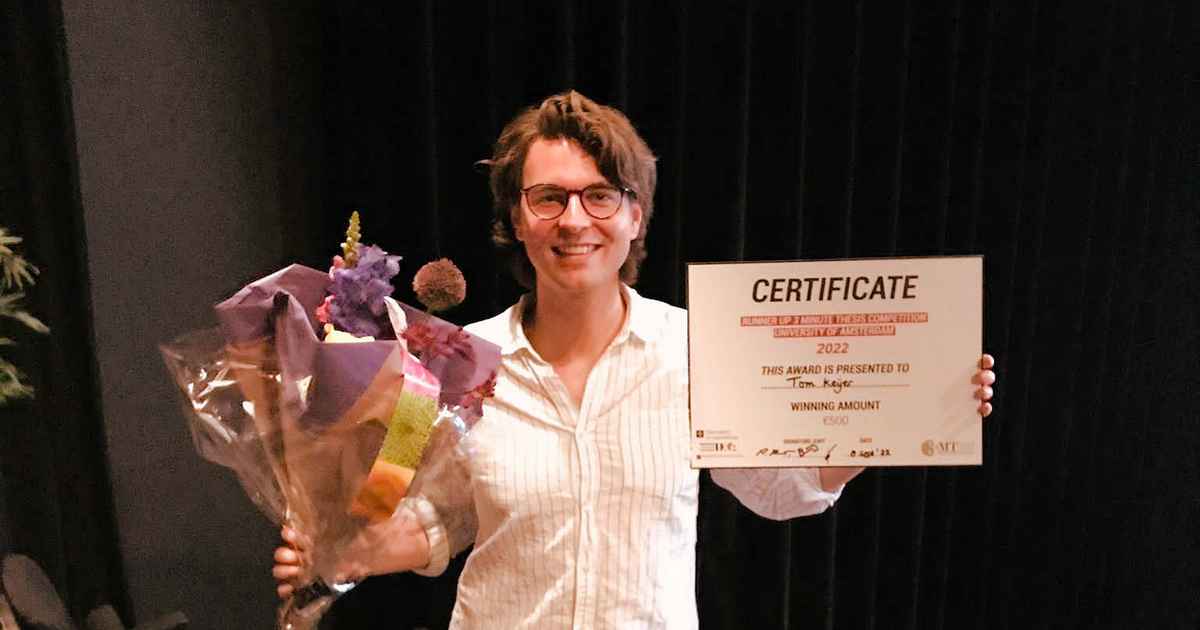 Tom Keijer is runner up in UvA finals of 3MT PhD pitch competition ...